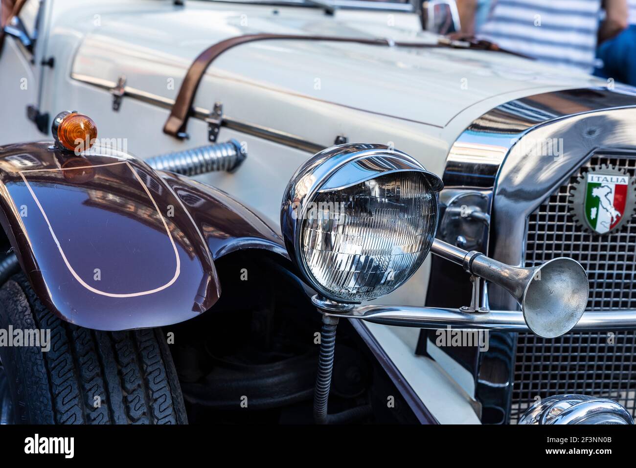 Naples, Italy - September 9, 2019: Old retro car from the 1920s of the ...