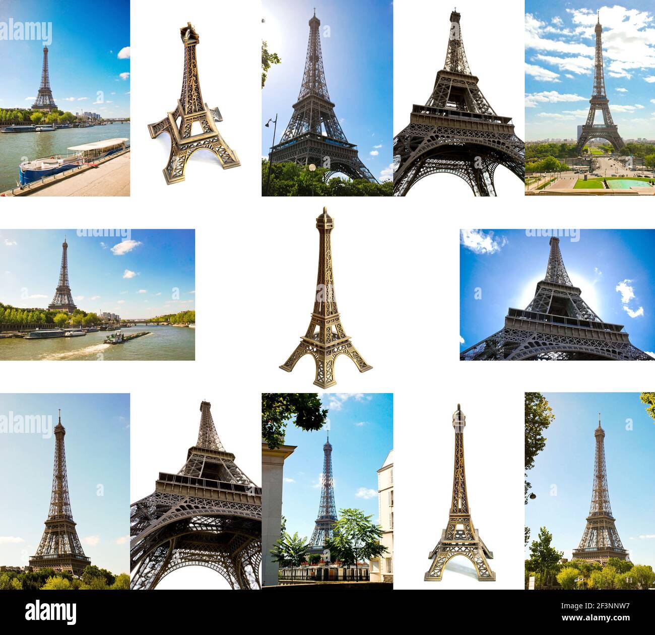 set of different pictures of Eiffel Tower Stock Photo - Alamy