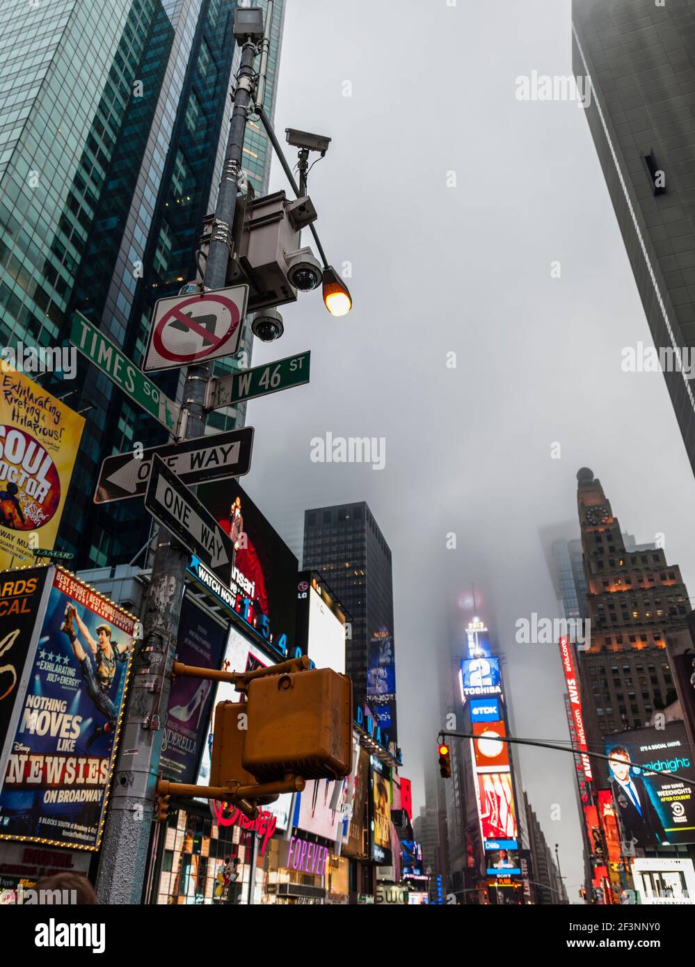Times Square on a misty day Stock Photo - Alamy
