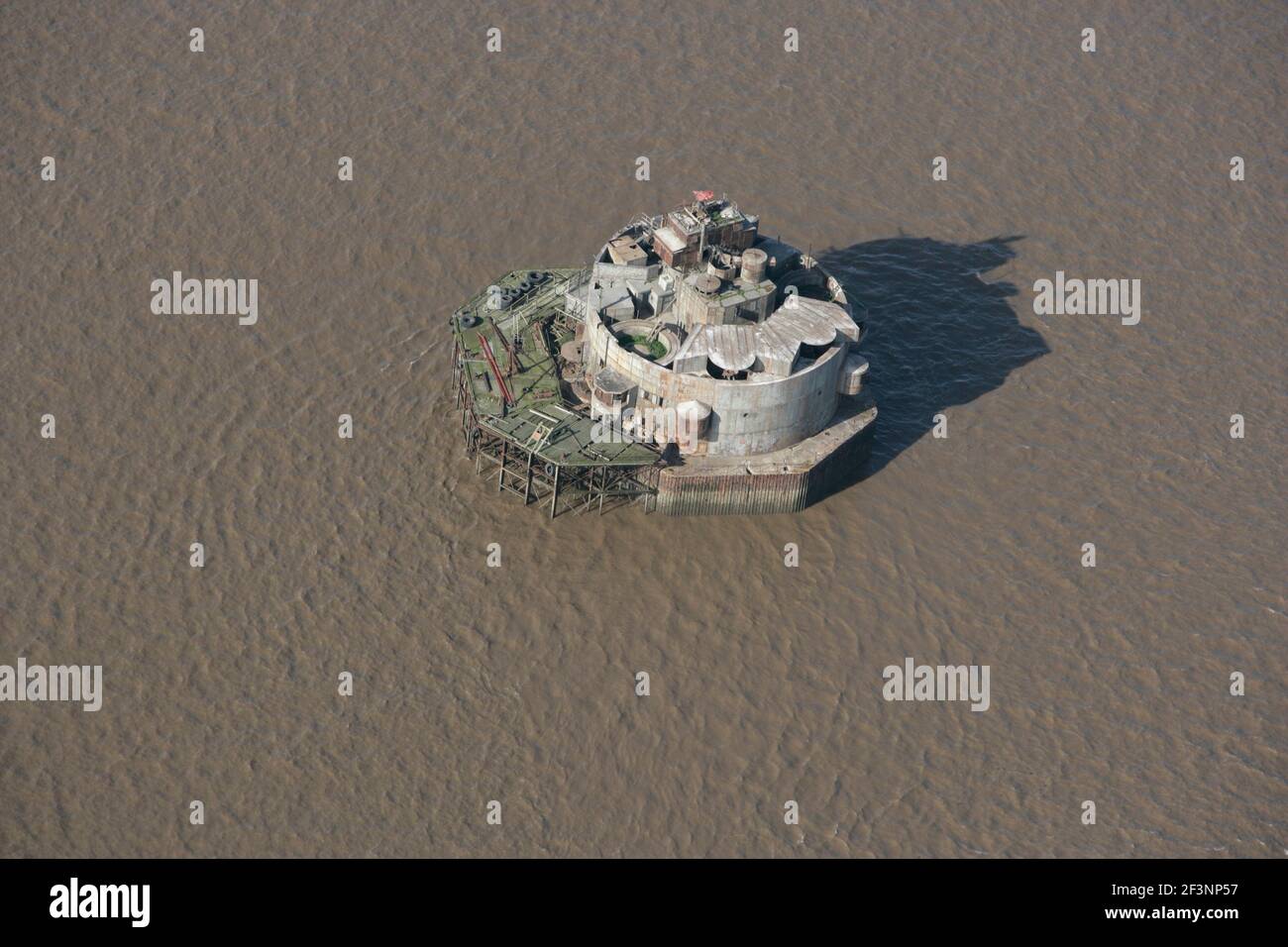 BULL SAND FORT, Humber Estuary. Aerial view. Standing one and a half ...