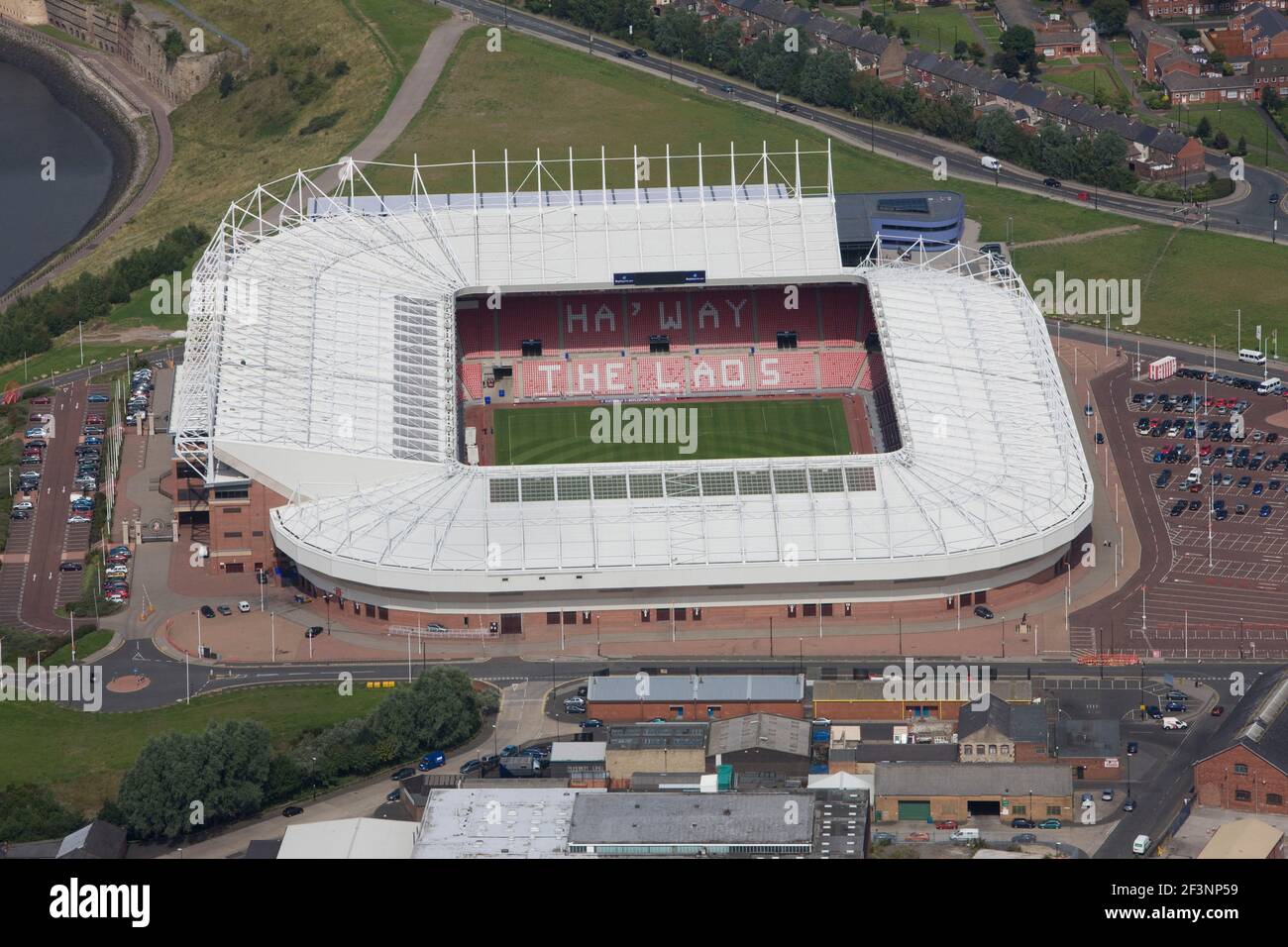 STADIUM OF LIGHT, Sunderland. Aerial view. Home of Sunderland Football ...