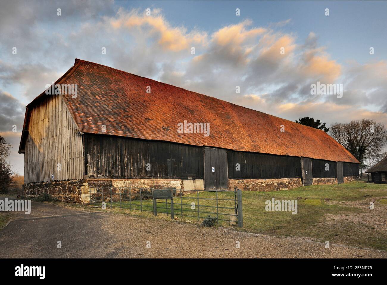 HARMONDSWORTH GREAT BARN, Greater London. Exterior view. Medieval ...
