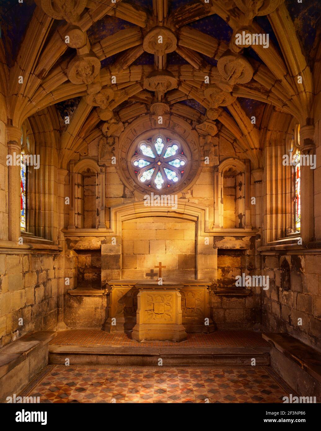 TYNEMOUTH PRIORY, Tyne and Wear. Interior of the Percy Chantry showing ...
