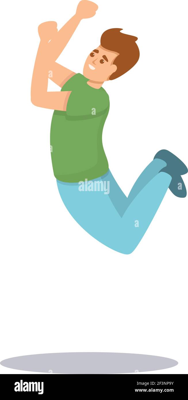 Jumping boy icon. Cartoon of jumping boy vector icon for web design ...