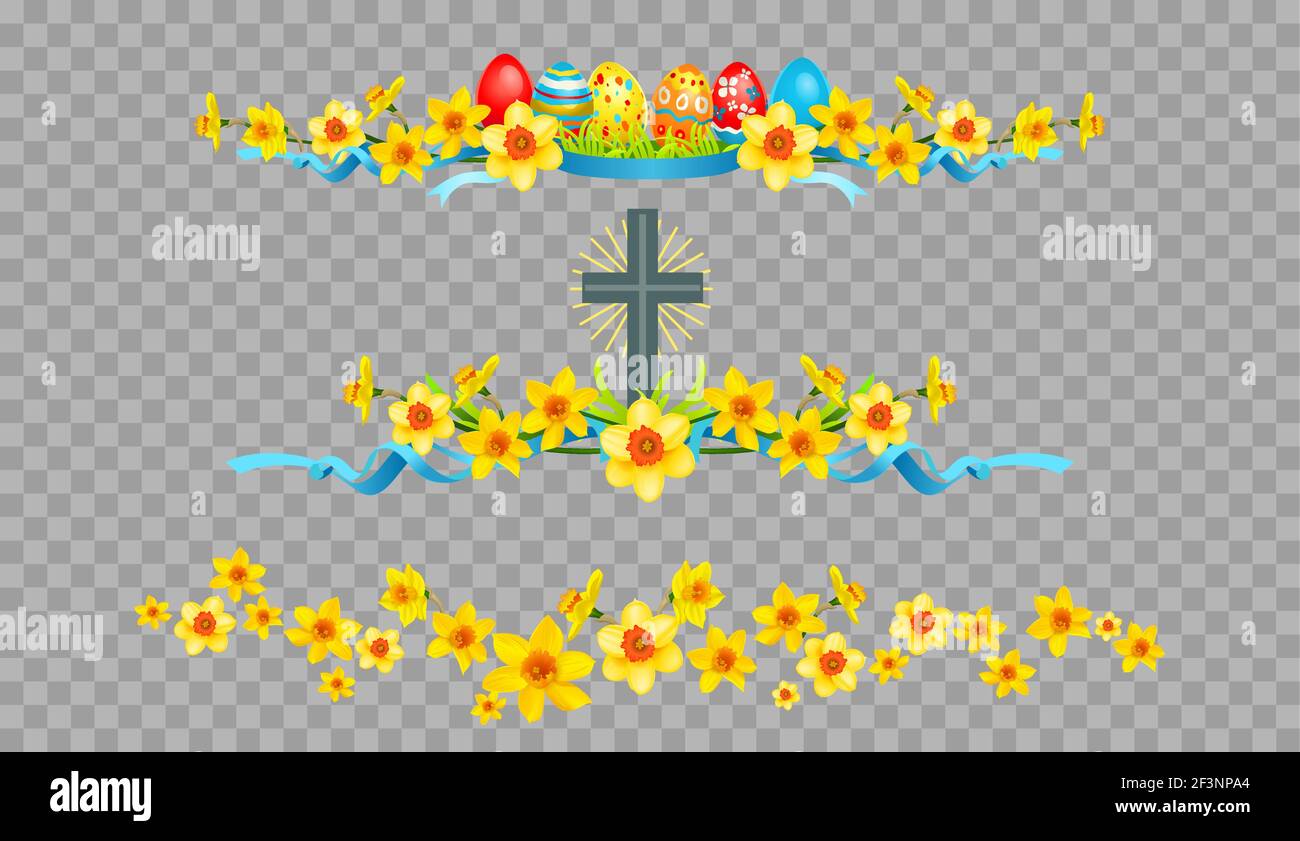 Holiday Easter borders on transparent background Stock Vector Image ...