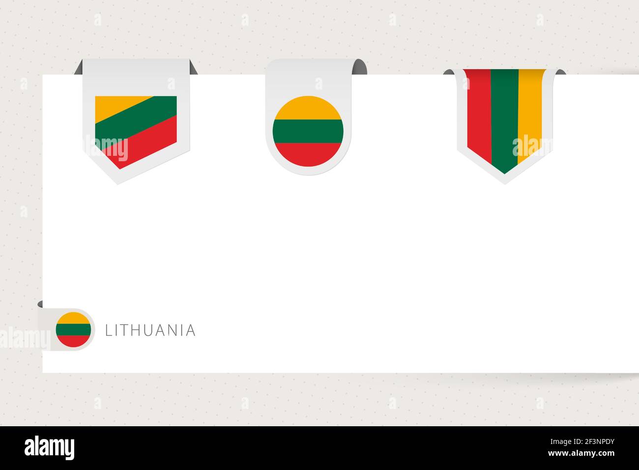 Label flag collection of Lithuania in different shape. Ribbon flag ...