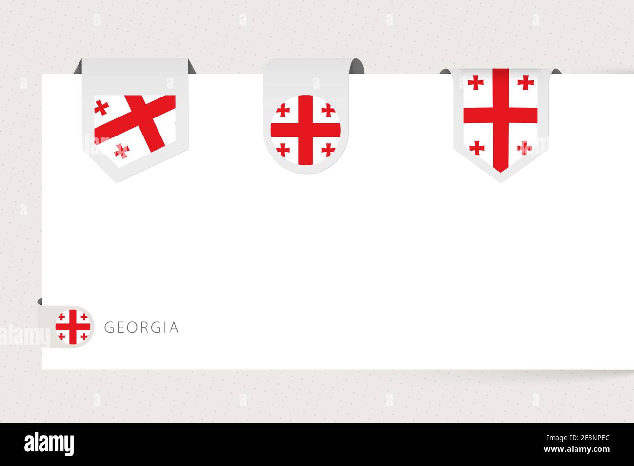 Label flag collection of Georgia in different shape. Ribbon flag ...