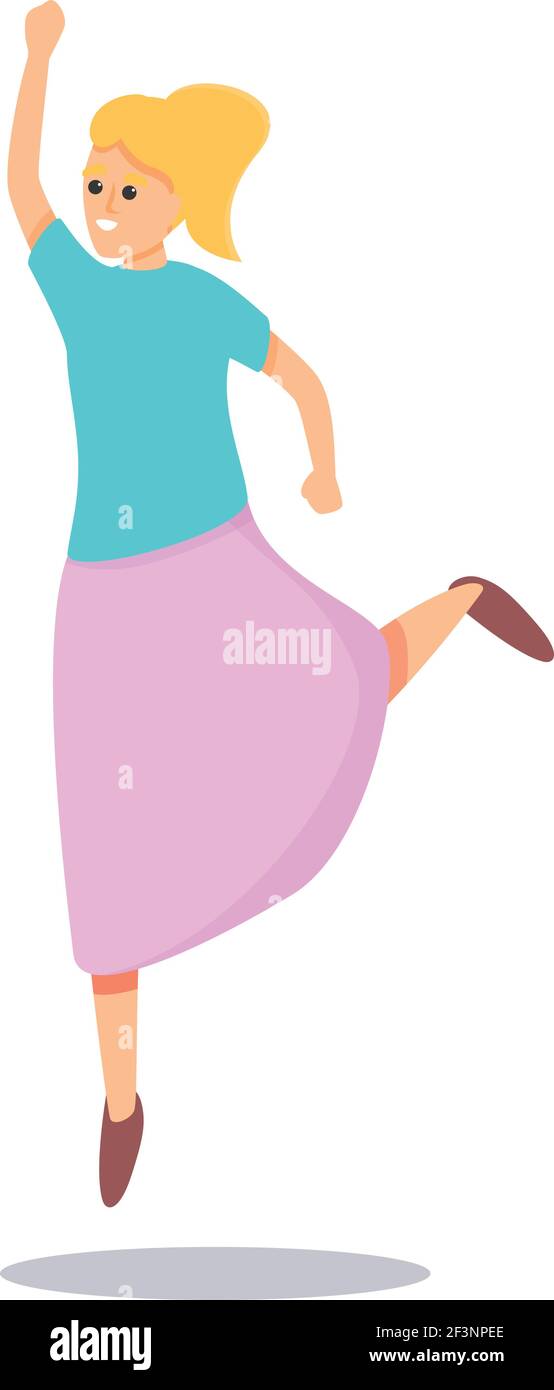 Active girl icon. Cartoon of active girl vector icon for web design ...