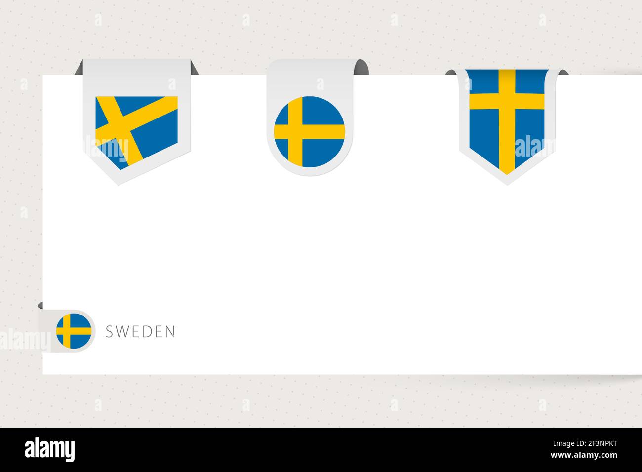 Label flag collection of Sweden in different shape. Ribbon flag ...