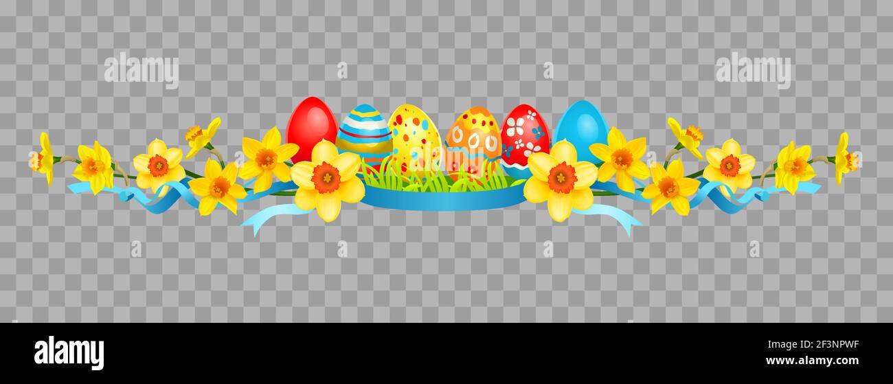 Easter floral decor on transparent background Stock Vector Image & Art ...