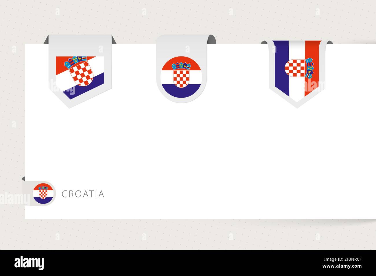 Label flag collection of Croatia in different shape. Ribbon flag ...
