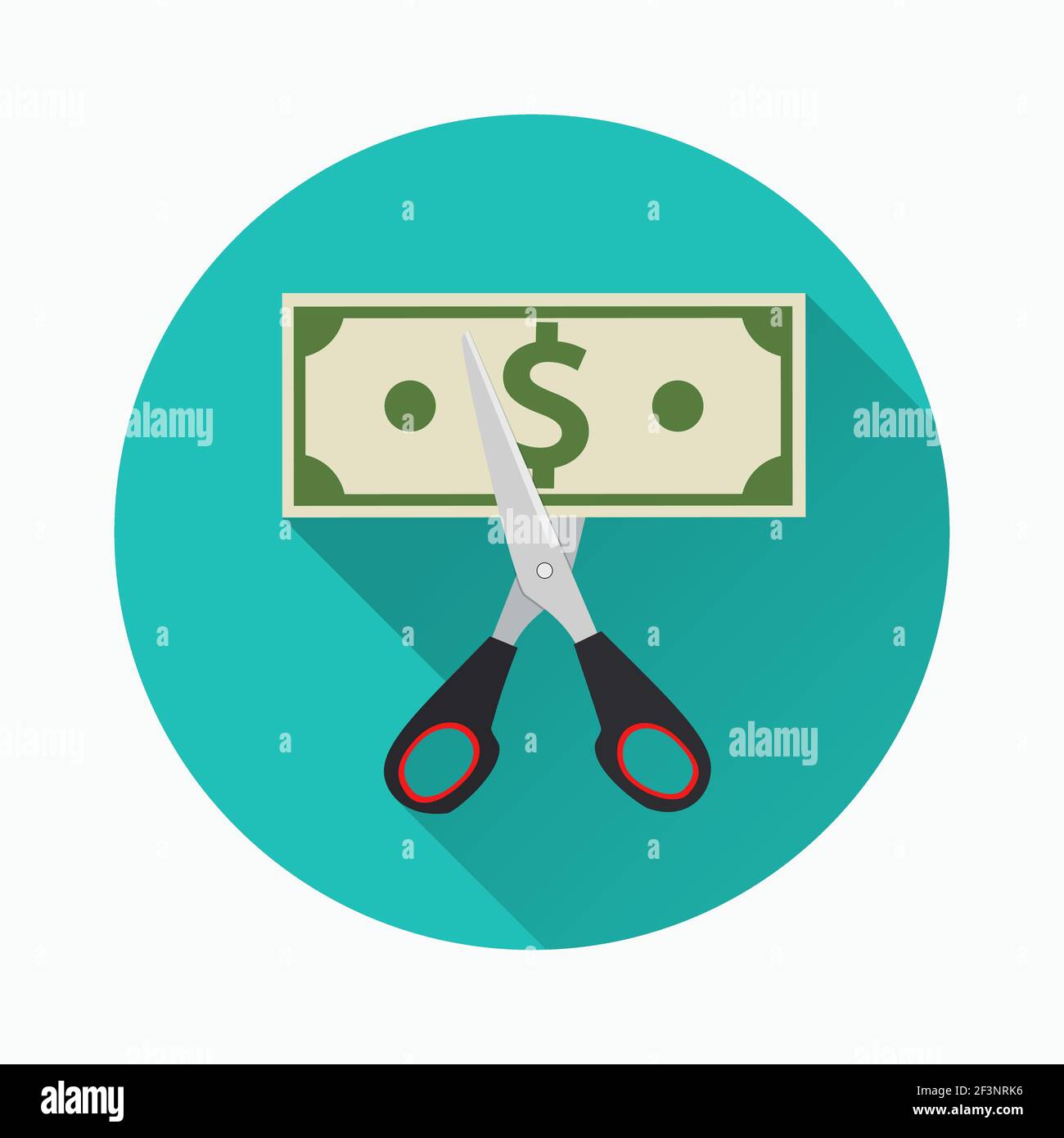 Scissors cutting money bill Stock Vector Image & Art - Alamy