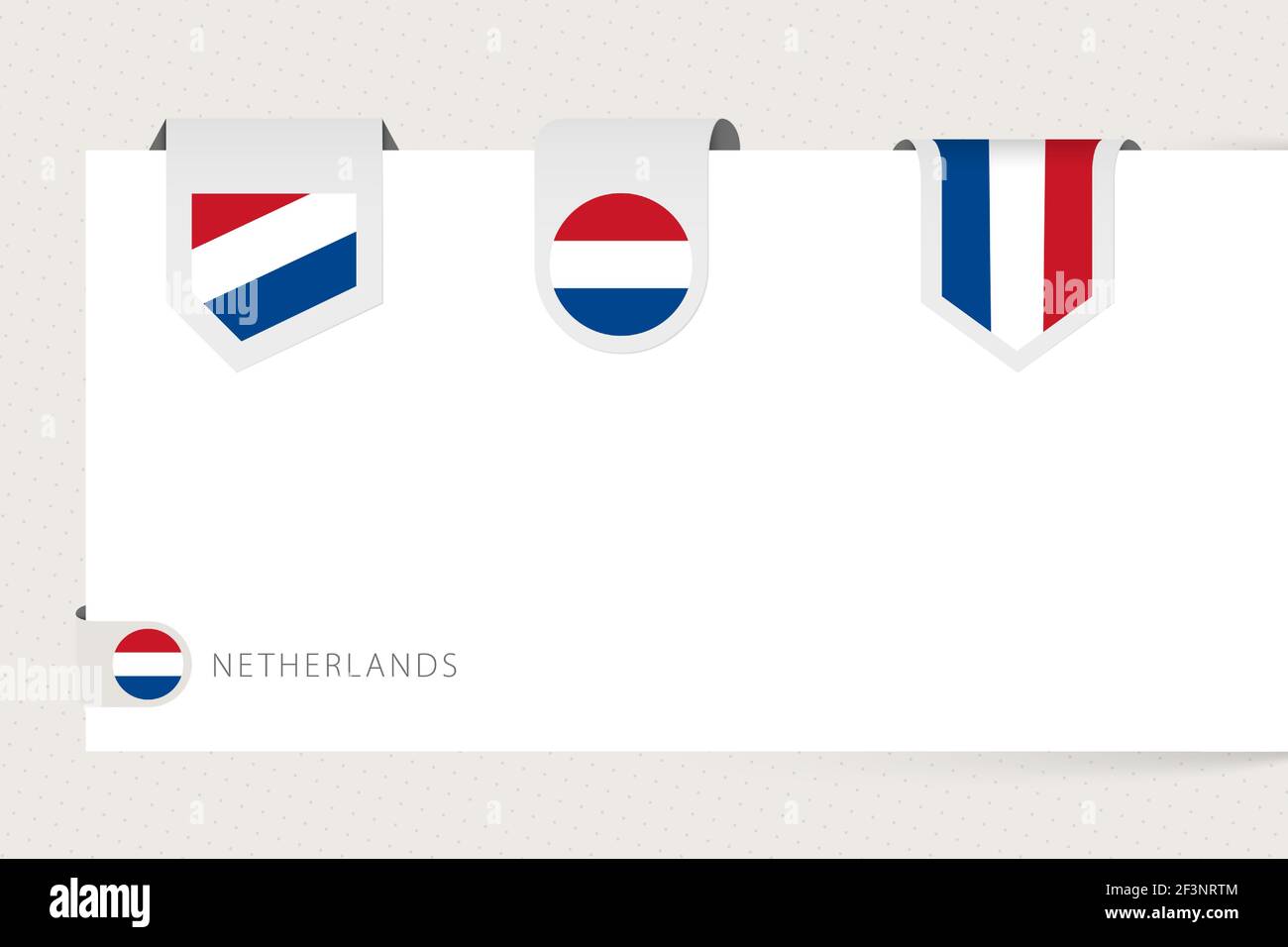 Label flag collection of Netherlands in different shape. Ribbon flag ...