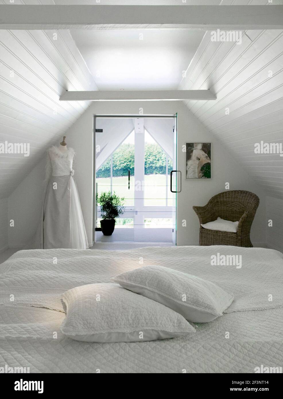 Summer Idyll in the Countryside. Cottage rooms. A bedroom under the ...