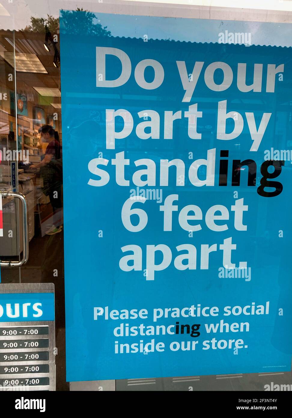 Do your part by standing apart sign, Forest Hills, Queeens, NY Stock ...