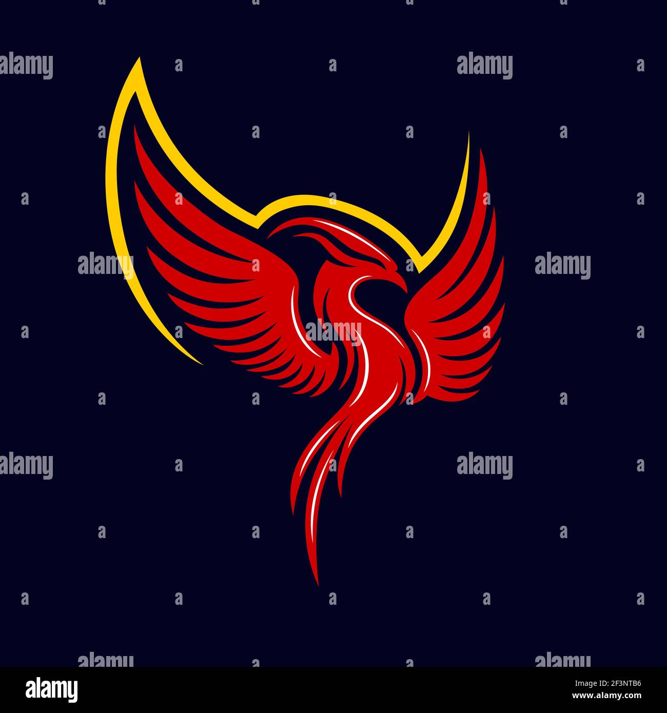 Modern mythical phoenix logo. Vector illustration Stock Vector Image ...