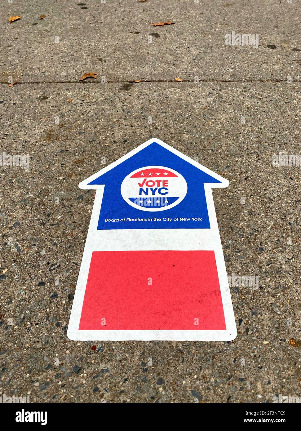 Early Voting arrow stickers, guiding people to polls, Queens, New York ...