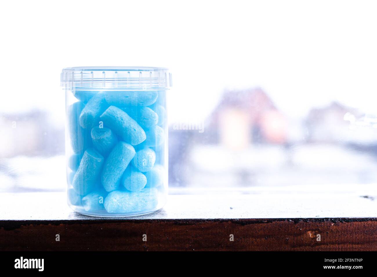 Blue Water Soluble Pop Up Foam for Fishing in Plastic Bucket Stock ...