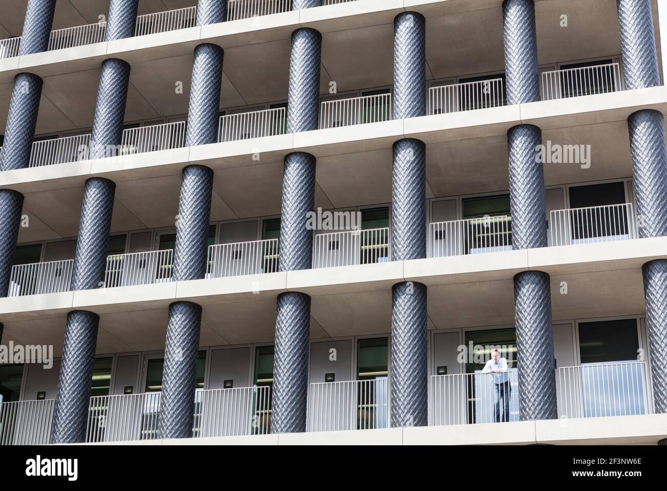Twisted iron columns of the Gridiron building, One Pancras Square, King ...