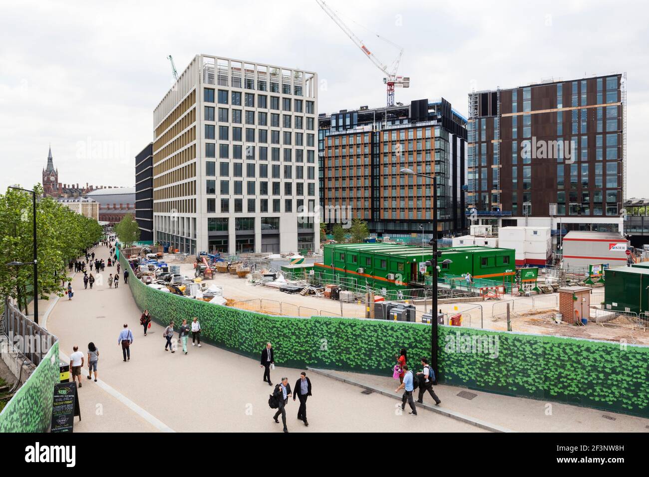 Elevated view of the King's Cross redevelopment project, London, N1C ...