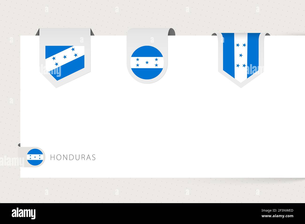 Label flag collection of Honduras in different shape. Ribbon flag ...