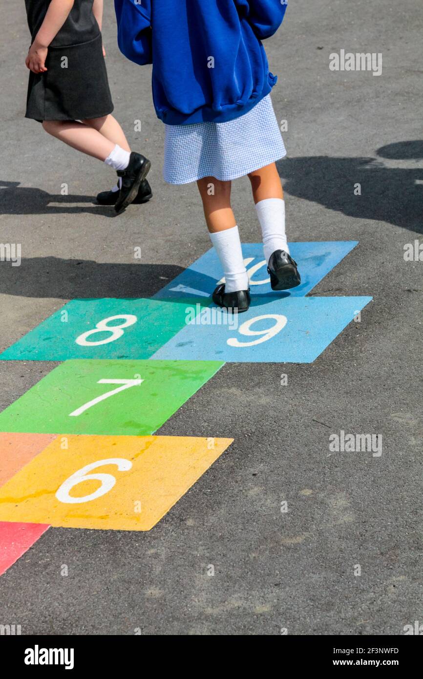 School playground hopscotch hi-res stock photography and images - Alamy