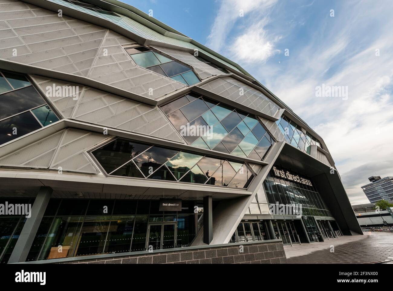 Detail of front elevation of First Direct Arena Stock Photo - Alamy