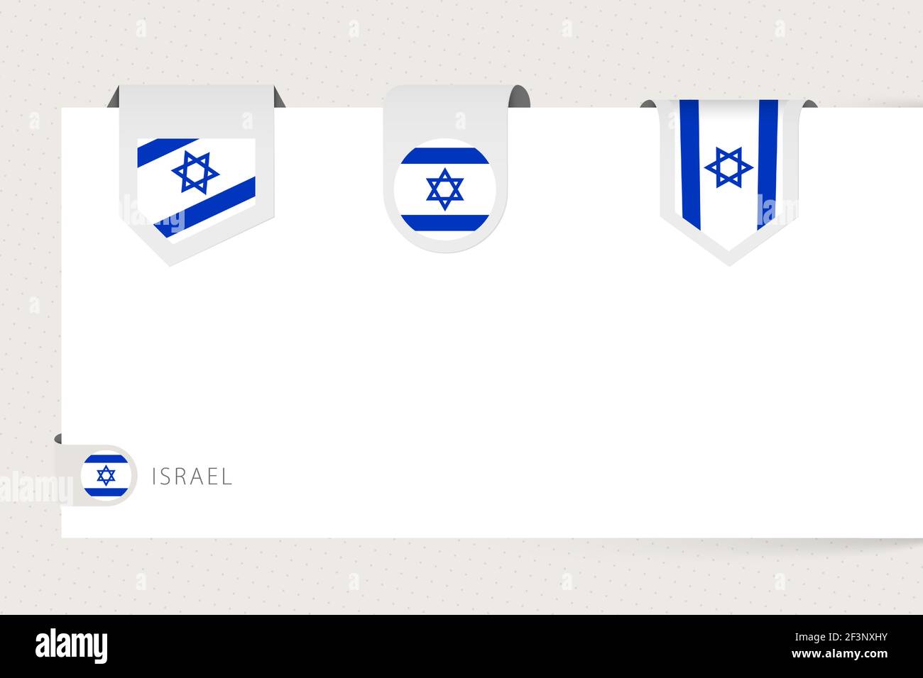 Label flag collection of Israel in different shape. Ribbon flag ...