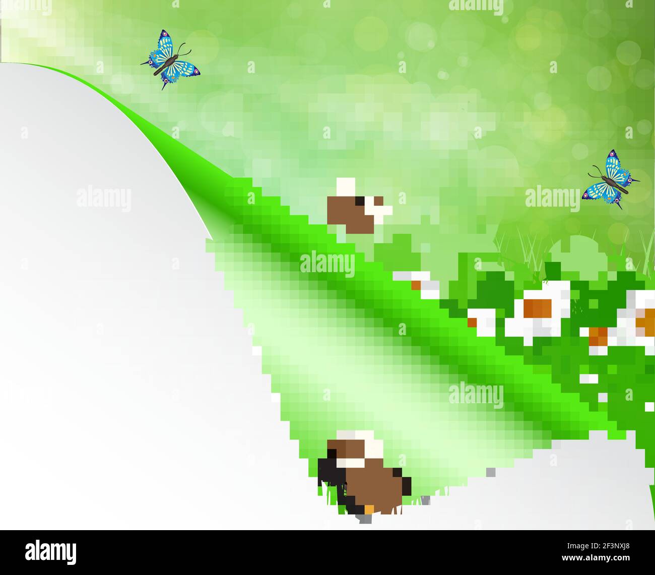 Spring background with sky, flowers, grass Stock Vector Image & Art - Alamy