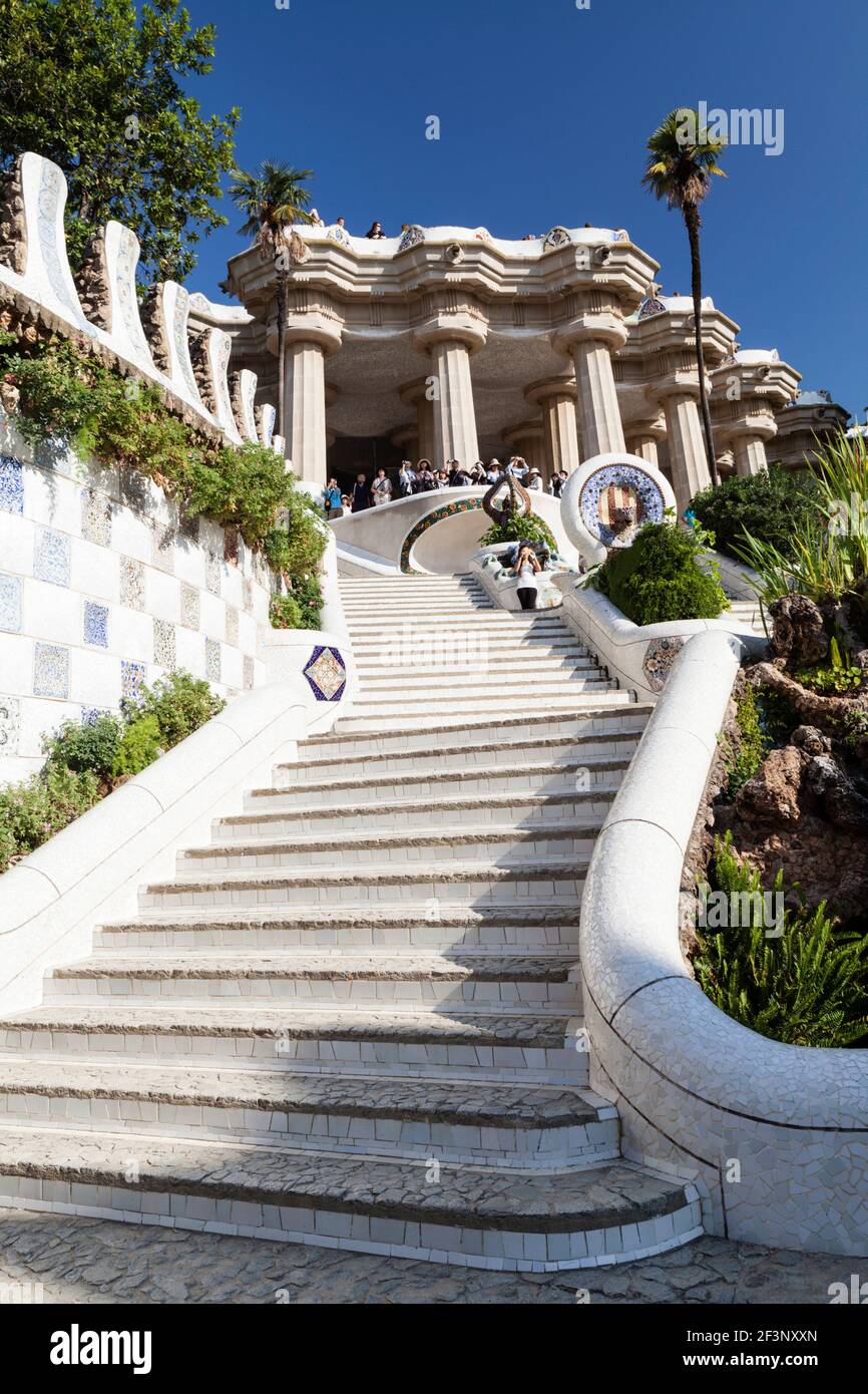 Parc guell hypostyle hall hi-res stock photography and images - Alamy