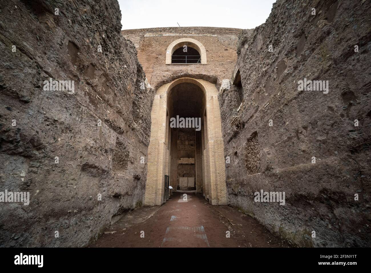 Rome. Italy. Entrance to the Mausoleum of Augustus (Mausoleo di Augusto ...