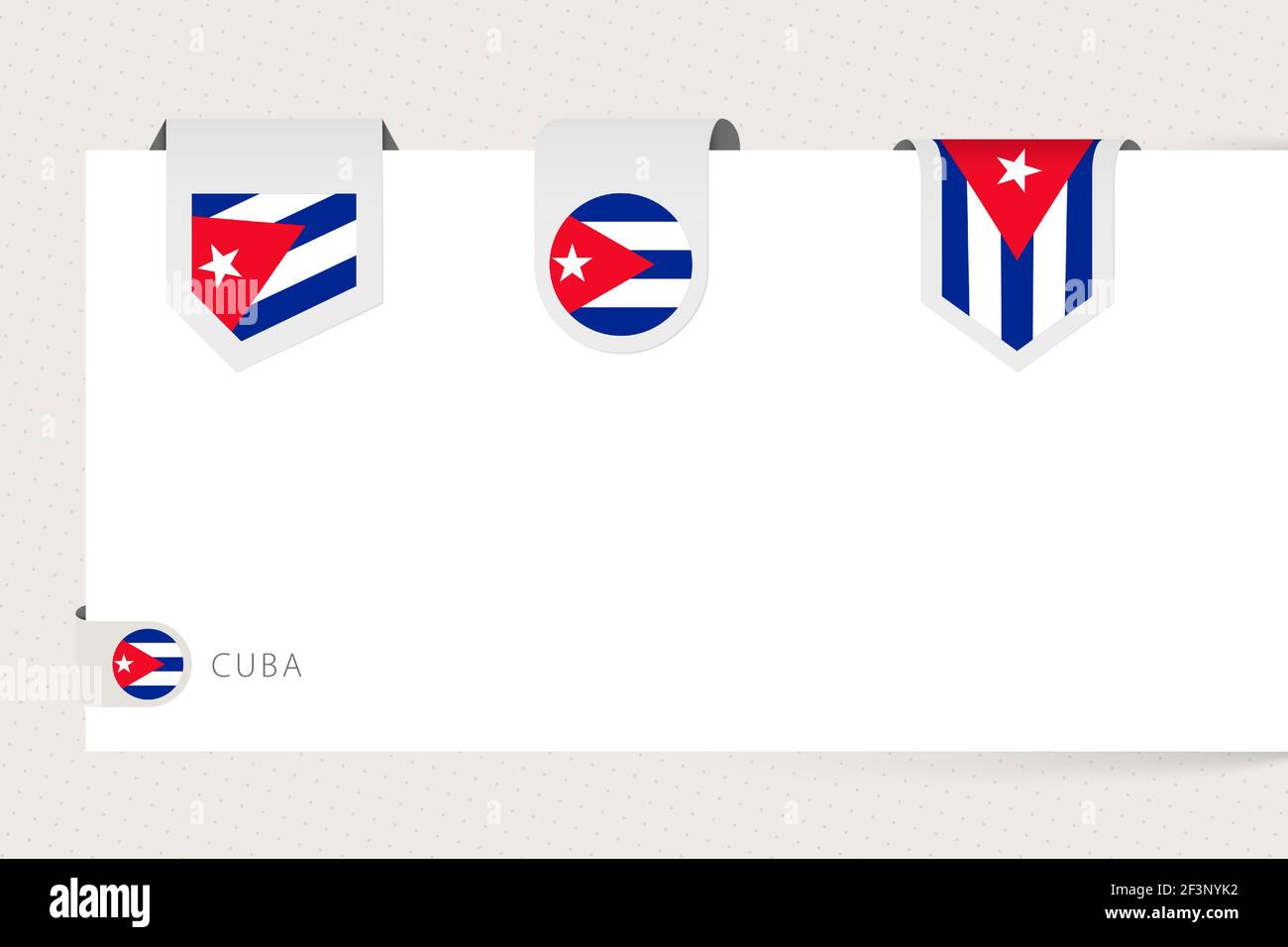 Label flag collection of Cuba in different shape. Ribbon flag template ...