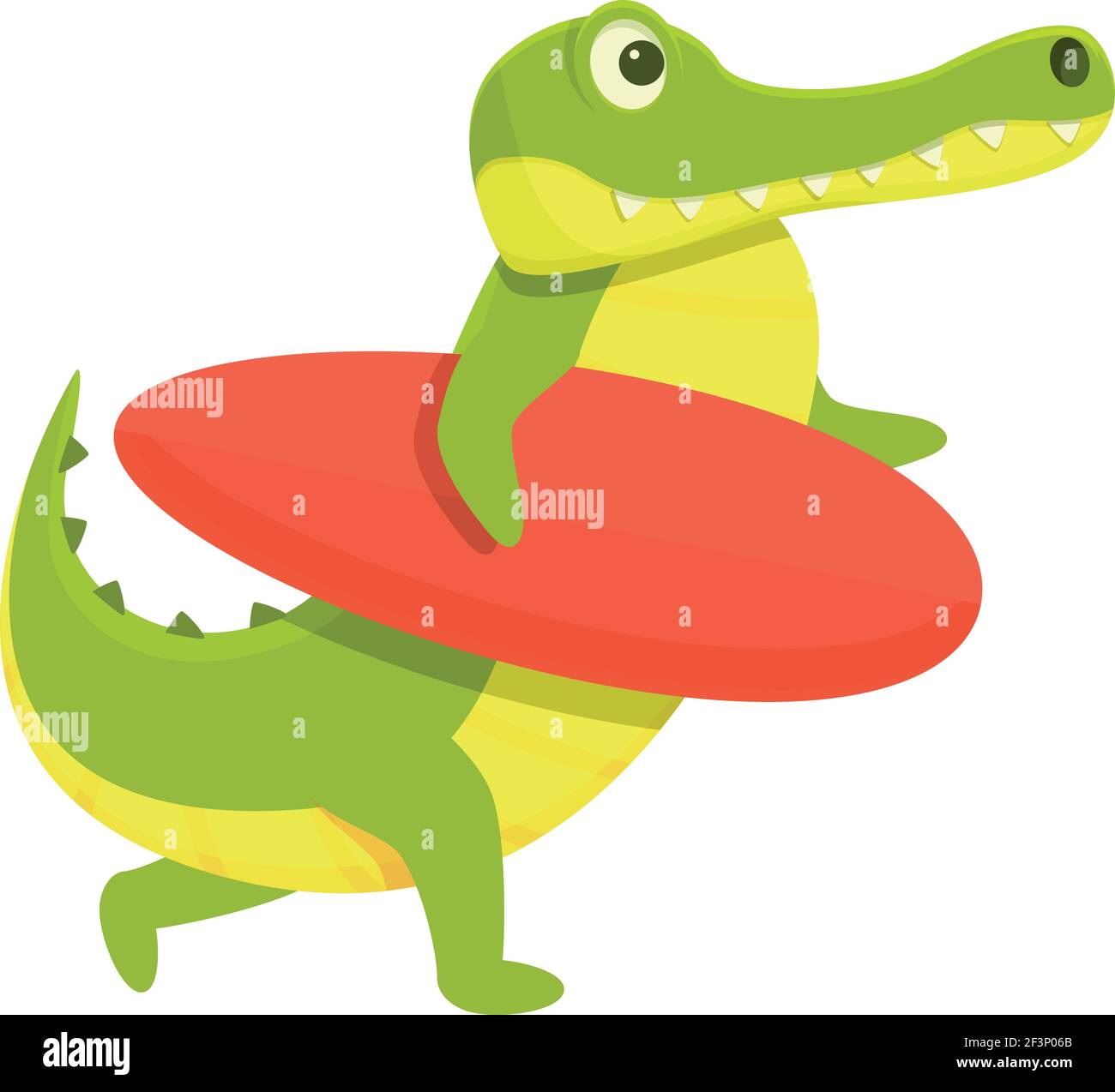 Surfing crocodile icon. Cartoon of Surfing crocodile vector icon for ...