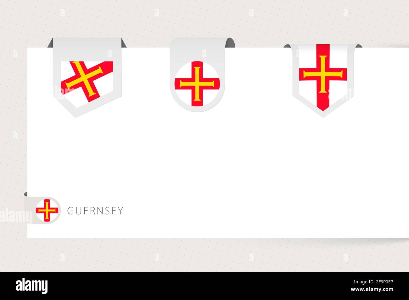 Label flag collection of Guernsey in different shape. Ribbon flag ...