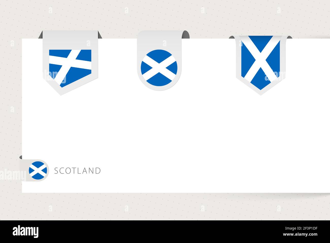 Label flag collection of Scotland in different shape. Ribbon flag ...