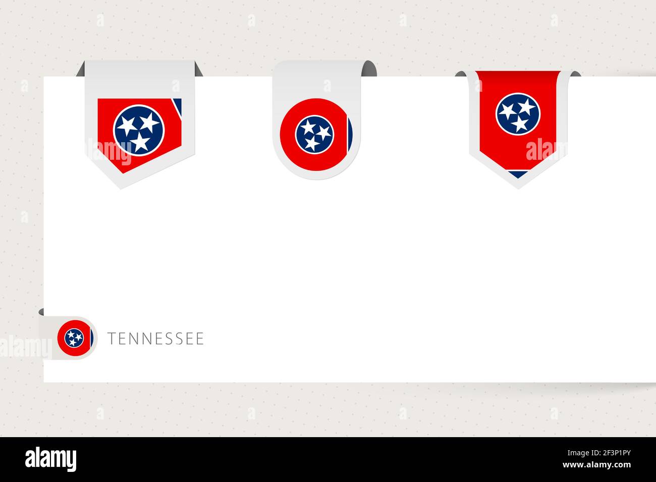 Label flag collection of US state Tennessee in different shape. Ribbon ...