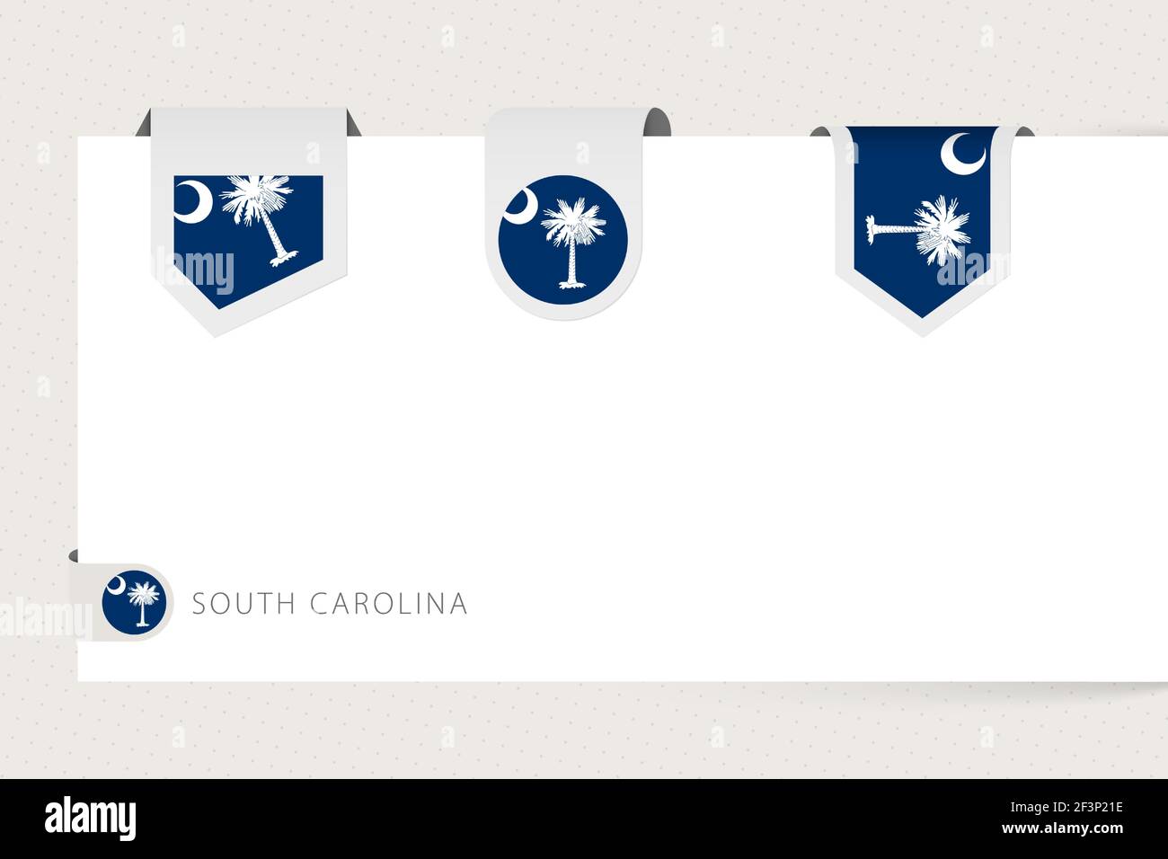 Label flag collection of US state South Carolina in different shape ...