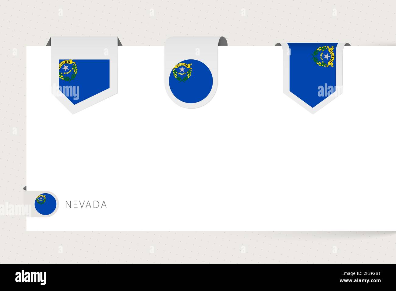 Label flag collection of US state Nevada in different shape. Ribbon ...