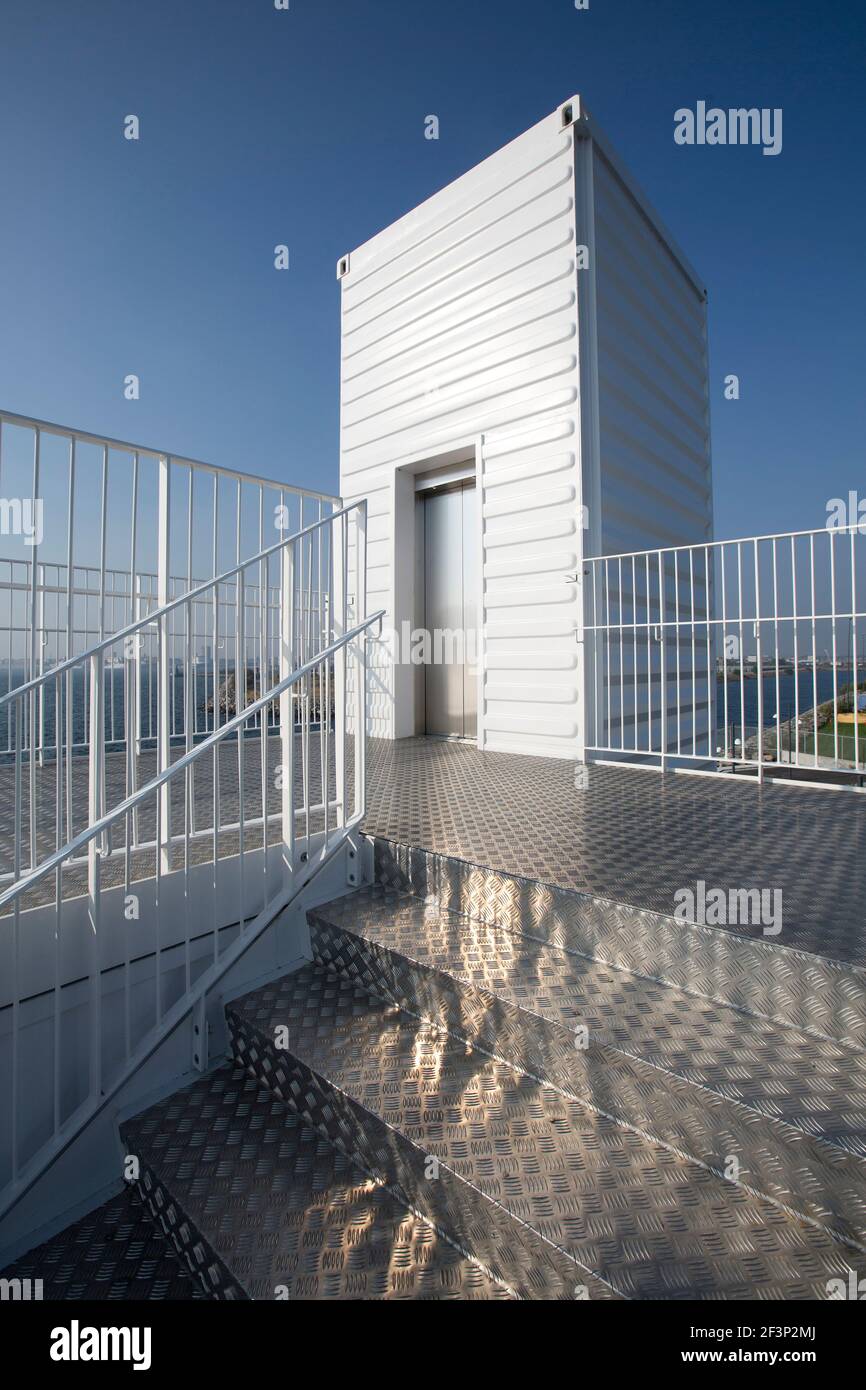 Public viewing platform and tower, Copenhagen port, Nordhavn. The tower ...