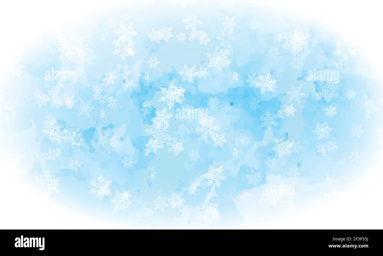 Abstract snow flakes on blue ice background. New style for your ...