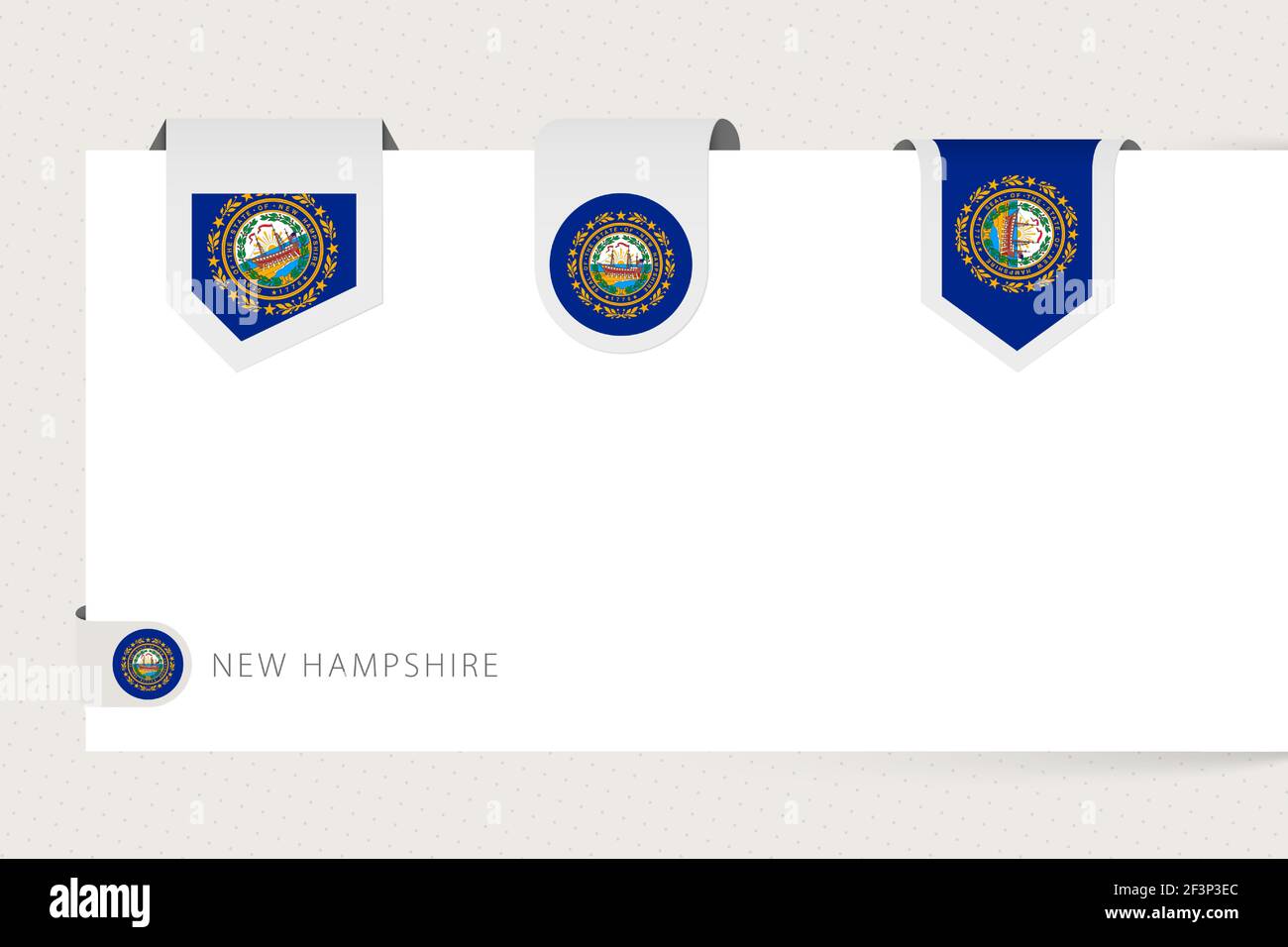 Label flag collection of US state New Hampshire in different shape ...