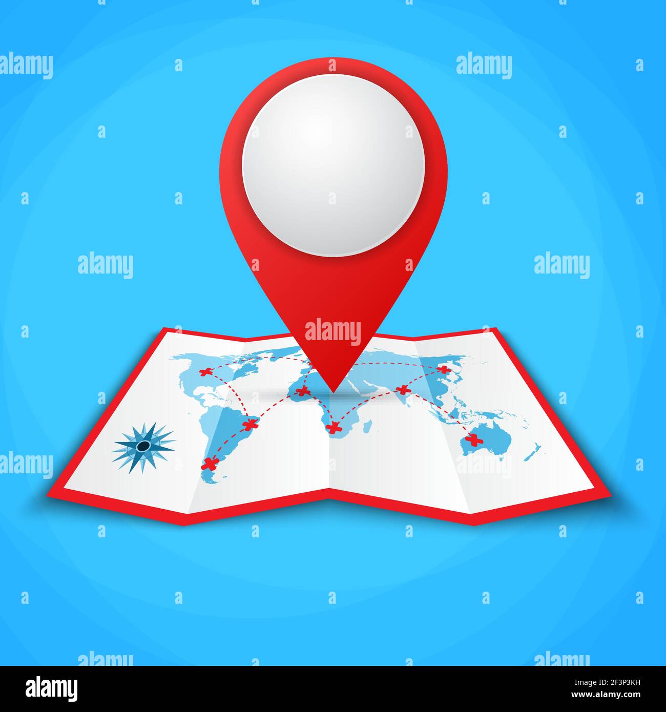 location icons on the world map Stock Vector Image & Art - Alamy