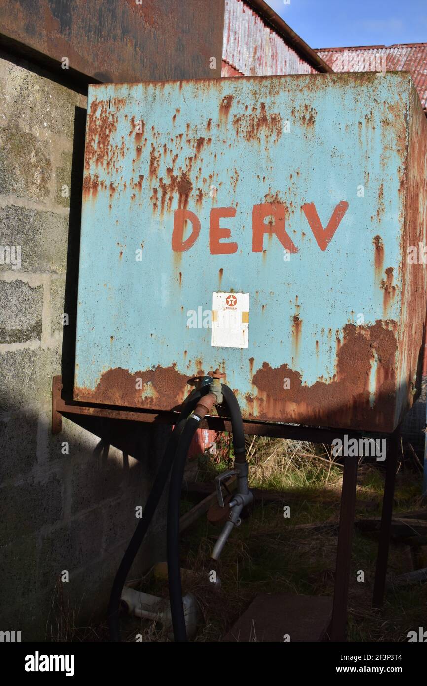Rusty diesel tank Stock Photo - Alamy