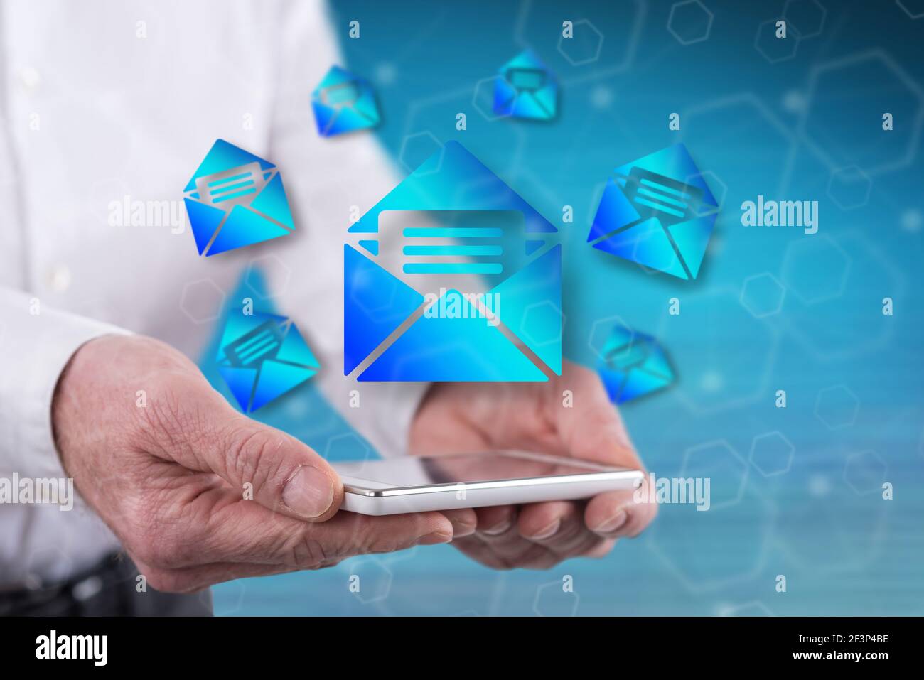 Email concept above hands hi-res stock photography and images - Alamy
