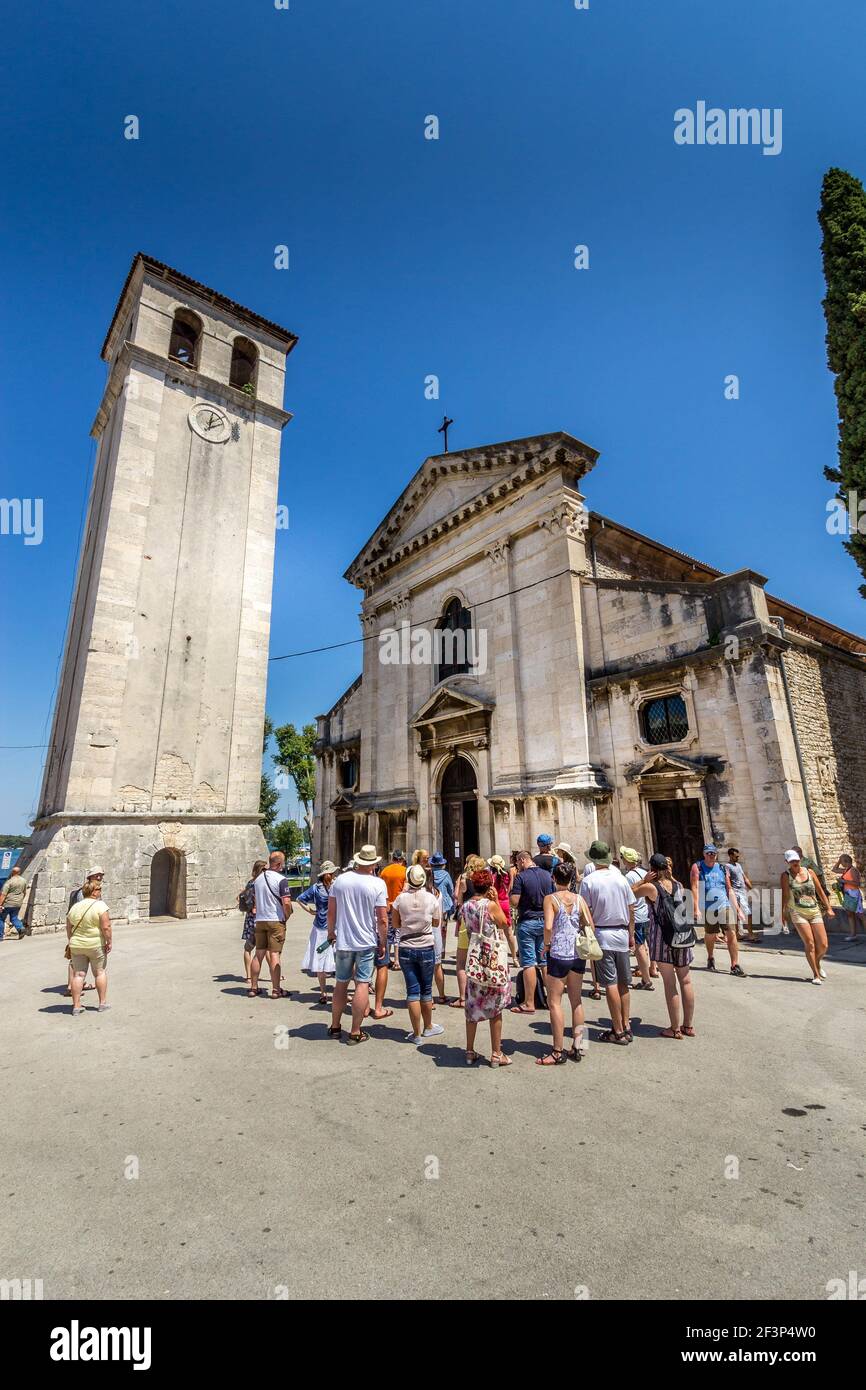 Sightseers visiting the Roman Catholic Pula Cathedral - Cathedral of ...