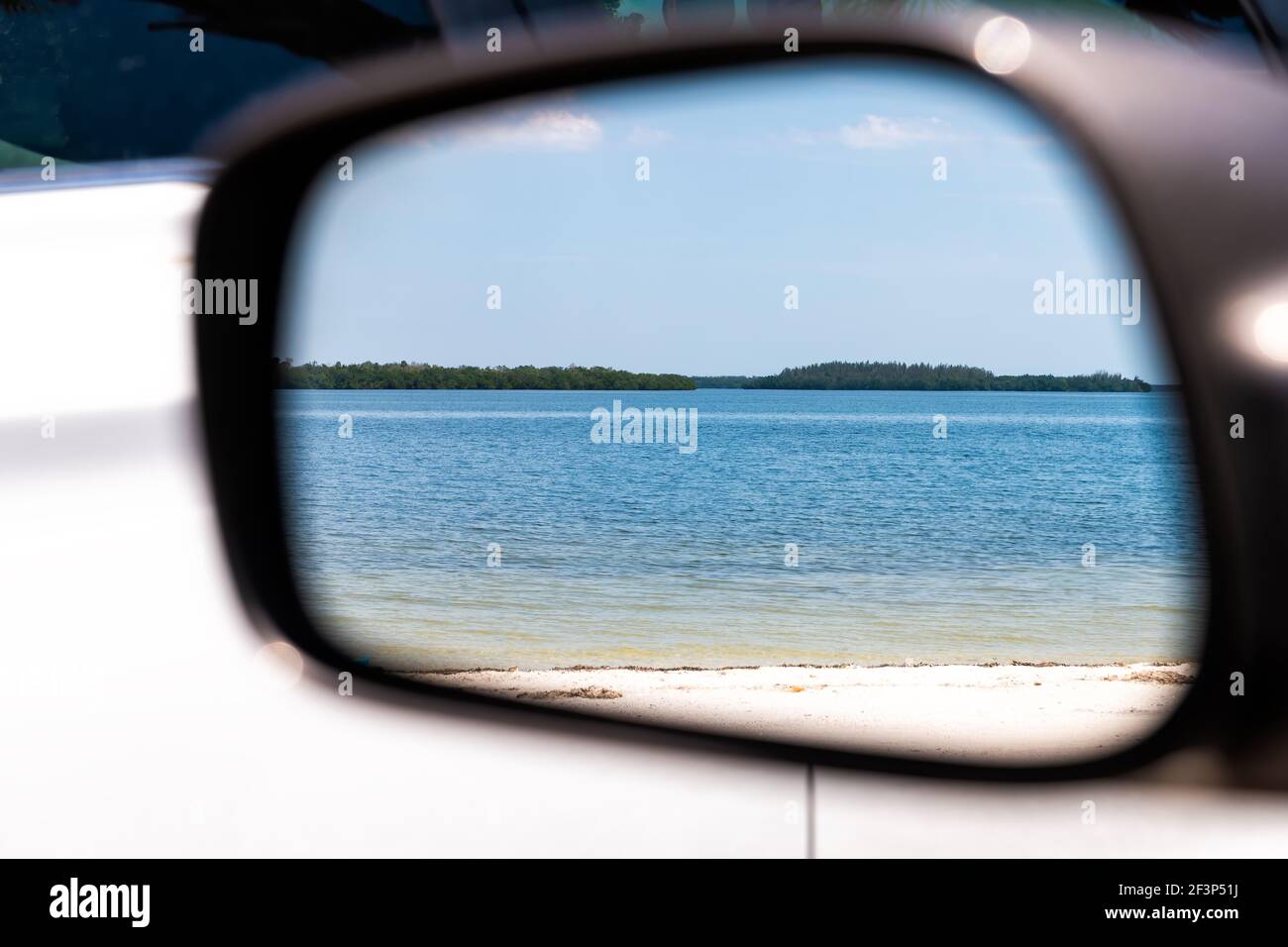 Car window side mirror with reflection at Fort Myers Beach by Sanibel ...