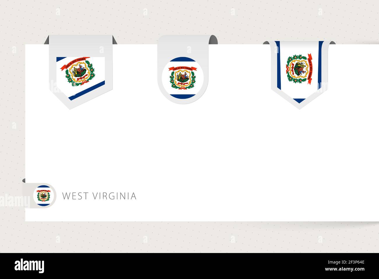 Label flag collection of US state West Virginia in different shape ...