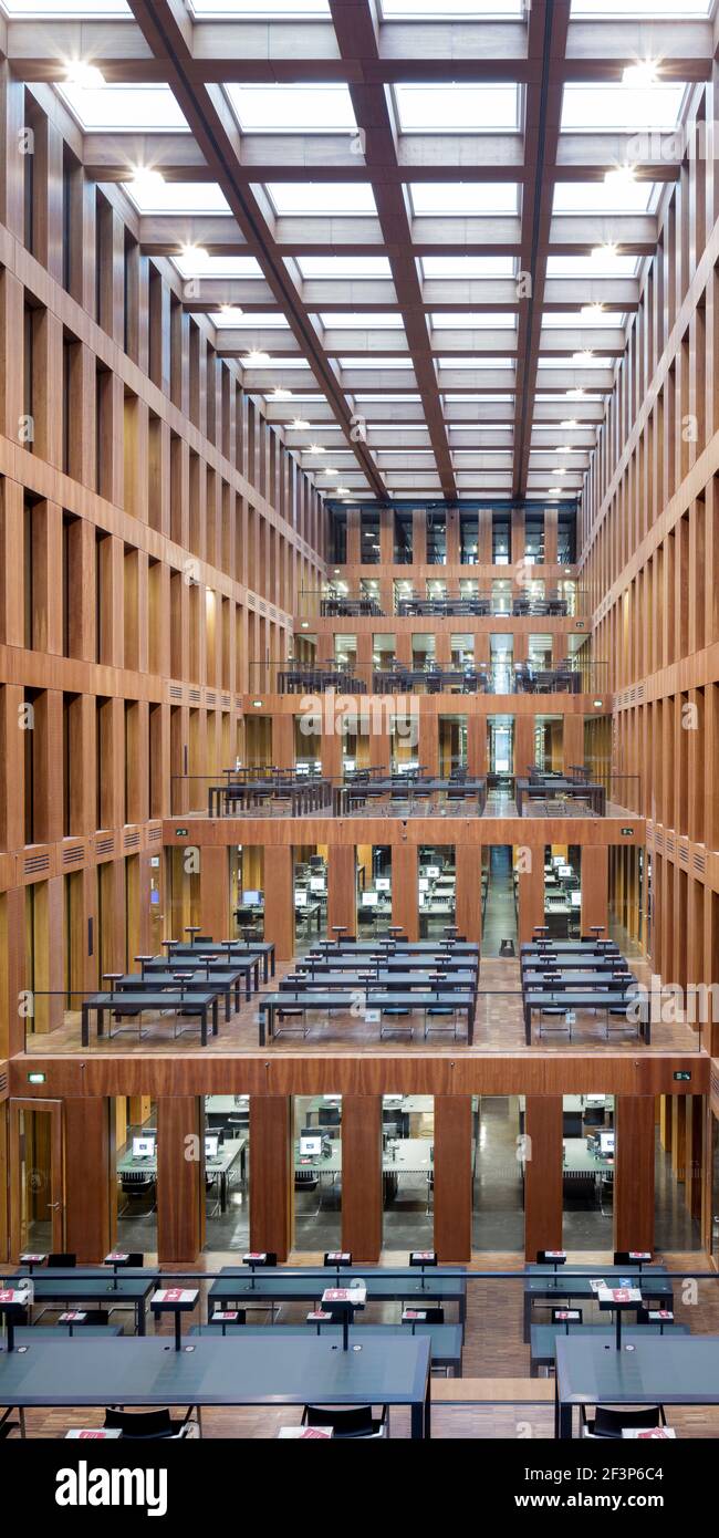 Jacob-und-Wilhelm-Grimm-Zentrum, Berlin, Germany, by Max Dudler Stock ...