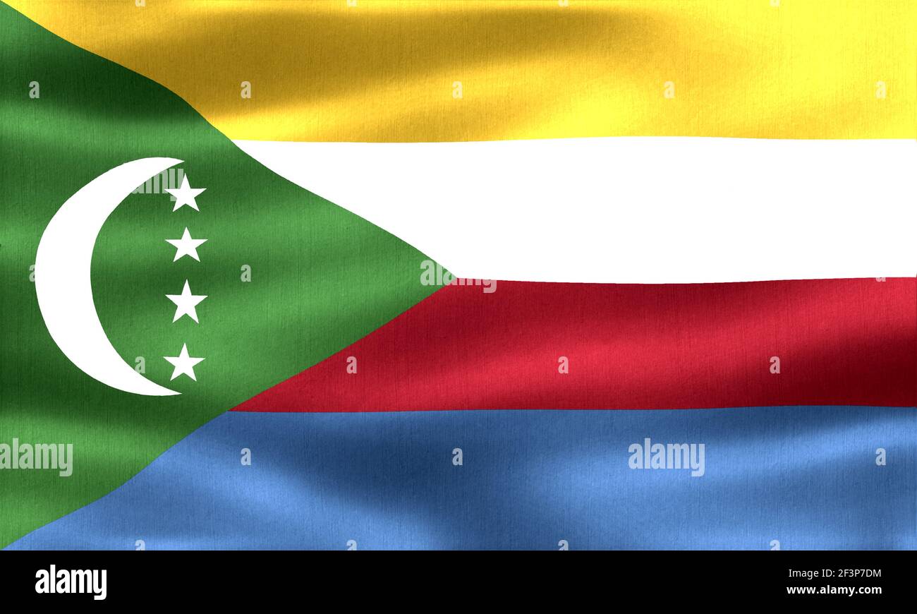 Comoros flag - realistic waving fabric flag Stock Photo - Alamy