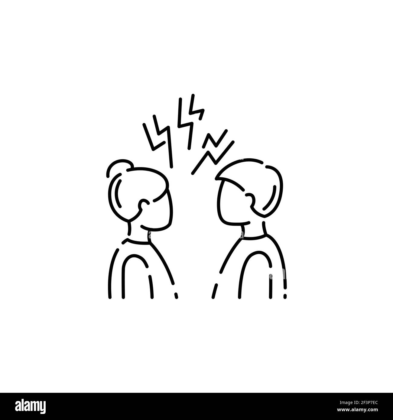 Conflict color line icon. Disagreement, relationship troubles concept ...